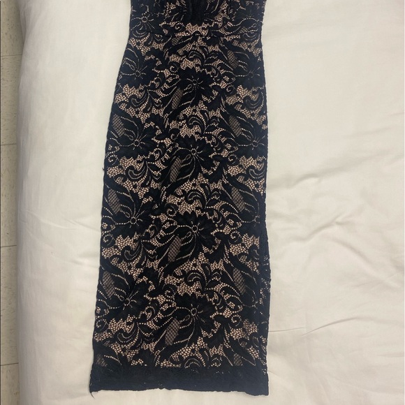 AKIRA | Dresses | Akira Red Label Black Lace Overlay Cocktail Dress ...